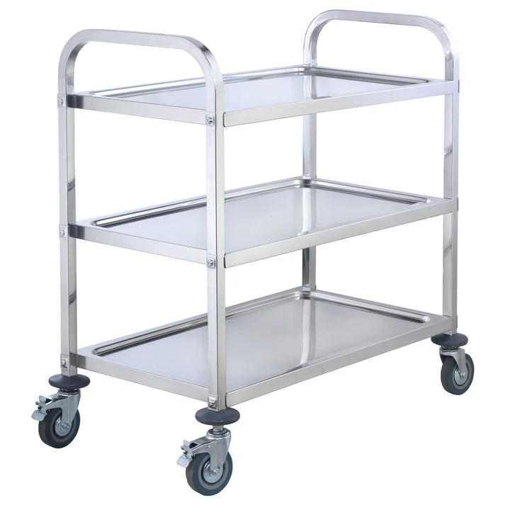 Winco 3-Tier Stainless Steel Trolley w/ Casters | Economy Restaurant ...